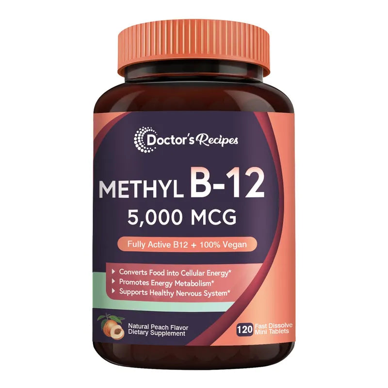 Vitamina B12 Sublingual 5000 Mcg Melocoton 120 Tabletas Disolucion Rap ...