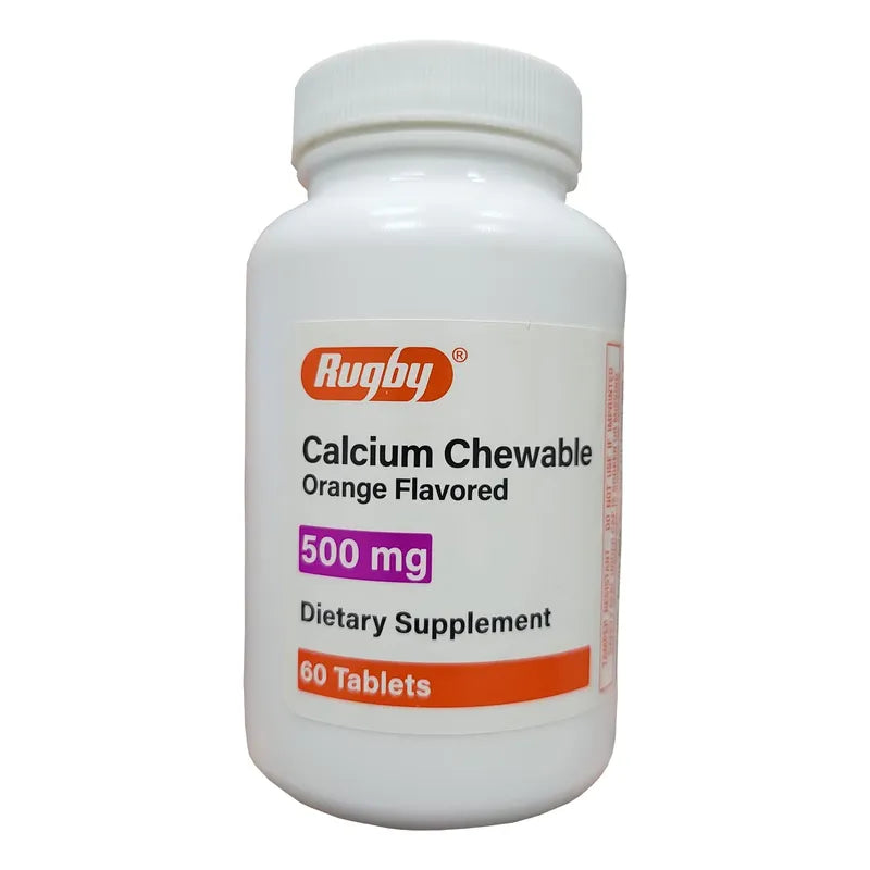 Tabletas Masticables De Calcio 500 Mg Rugby Sabor A Naranja 60 Unidade ...