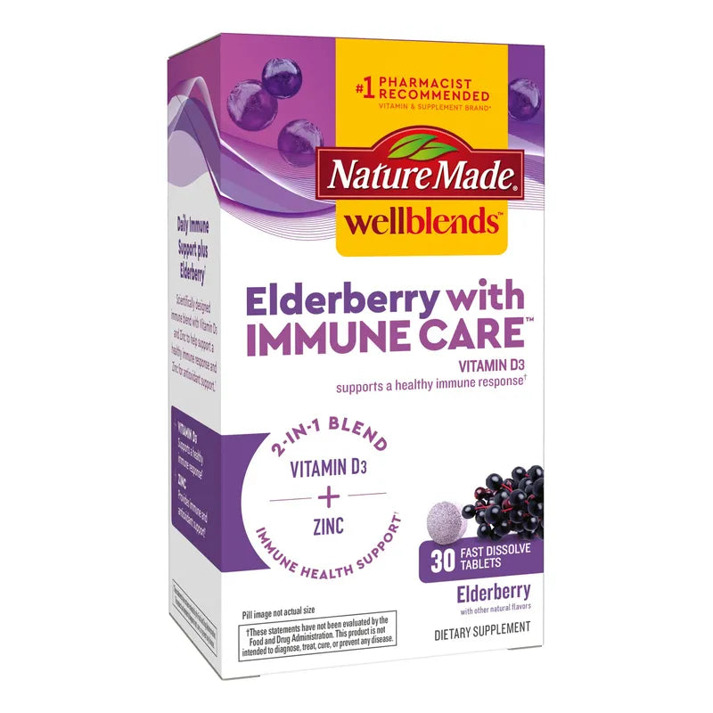 Tabletas Saúco Vitamina D3 Y Zinc Immunecare 30 Unidades Refuerzo Inmu ...