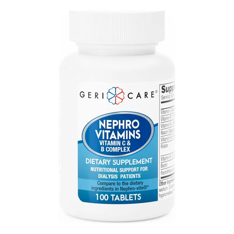 GeriCare Nephro Vitamina C y B Complex Tabletas Salud Renal y Energéti ...