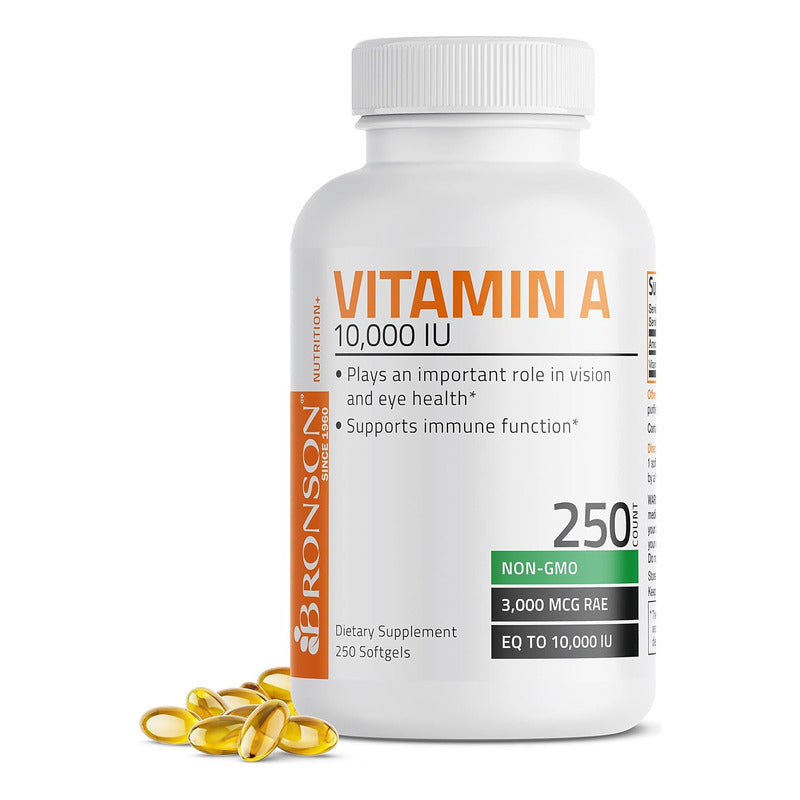 Vitamina A 10000 Iu 250 Capsulas Premium Para Vision Saludable ...