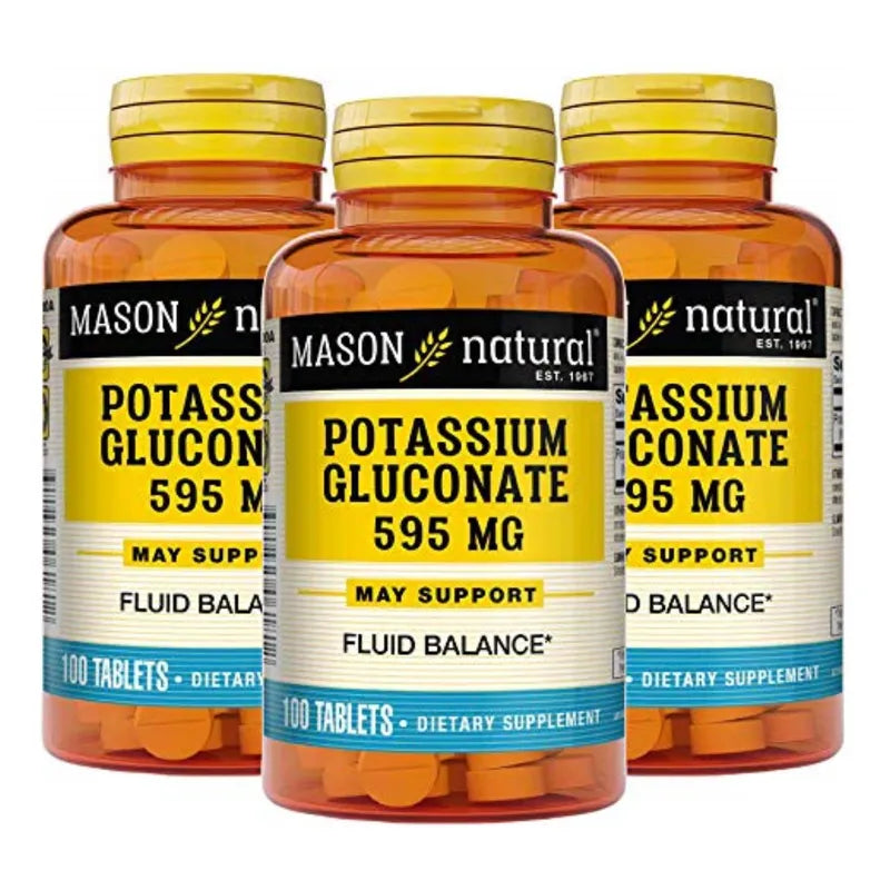 Vitaminas Potasio Gluconato 595 Mg 100 Tabletas Marca Mason Natural ...
