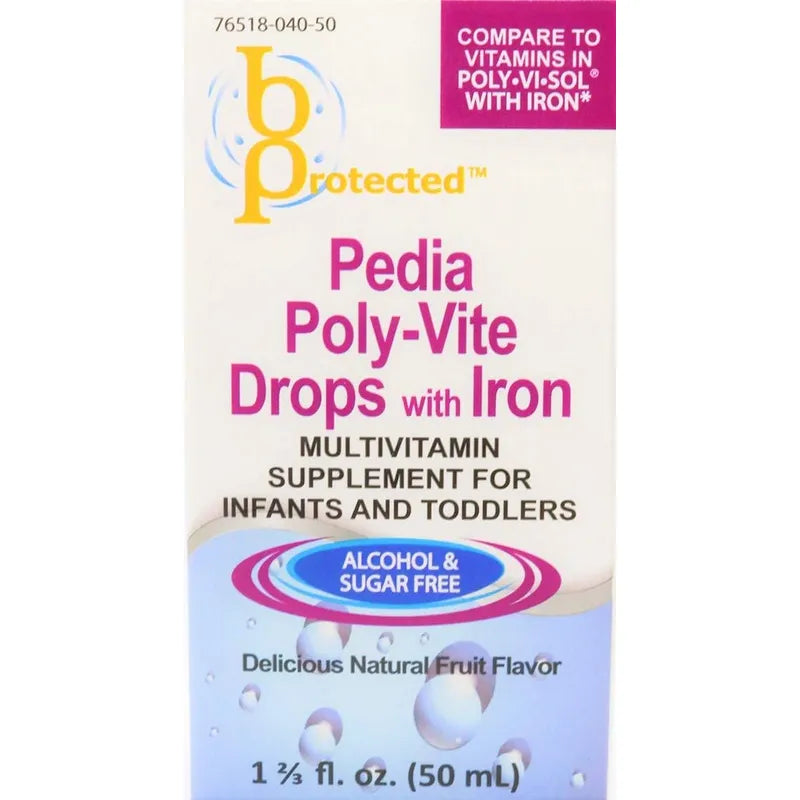 Pedia Poly-Vite Con Hierro Multivitaminas Líquidas Para Bebés Con Sabo ...
