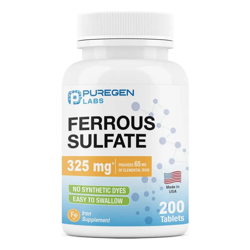 Hierro Alta Potencia Sulfato Ferroso 325 Mg 200 Tab Puregen Labs ...